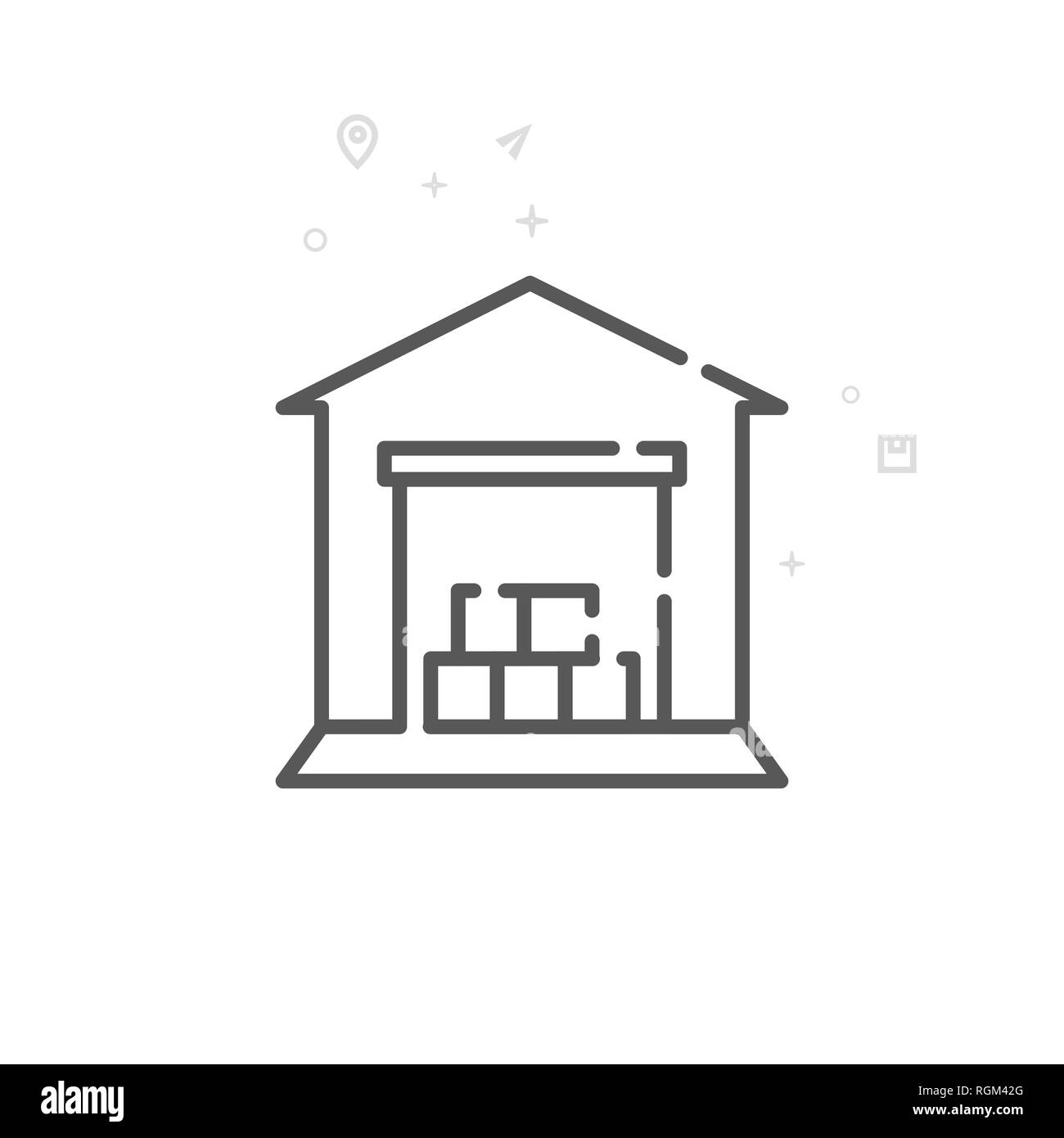 L'icône de la ligne d'entrepôt. Entrepôt et logistique Symbole ...