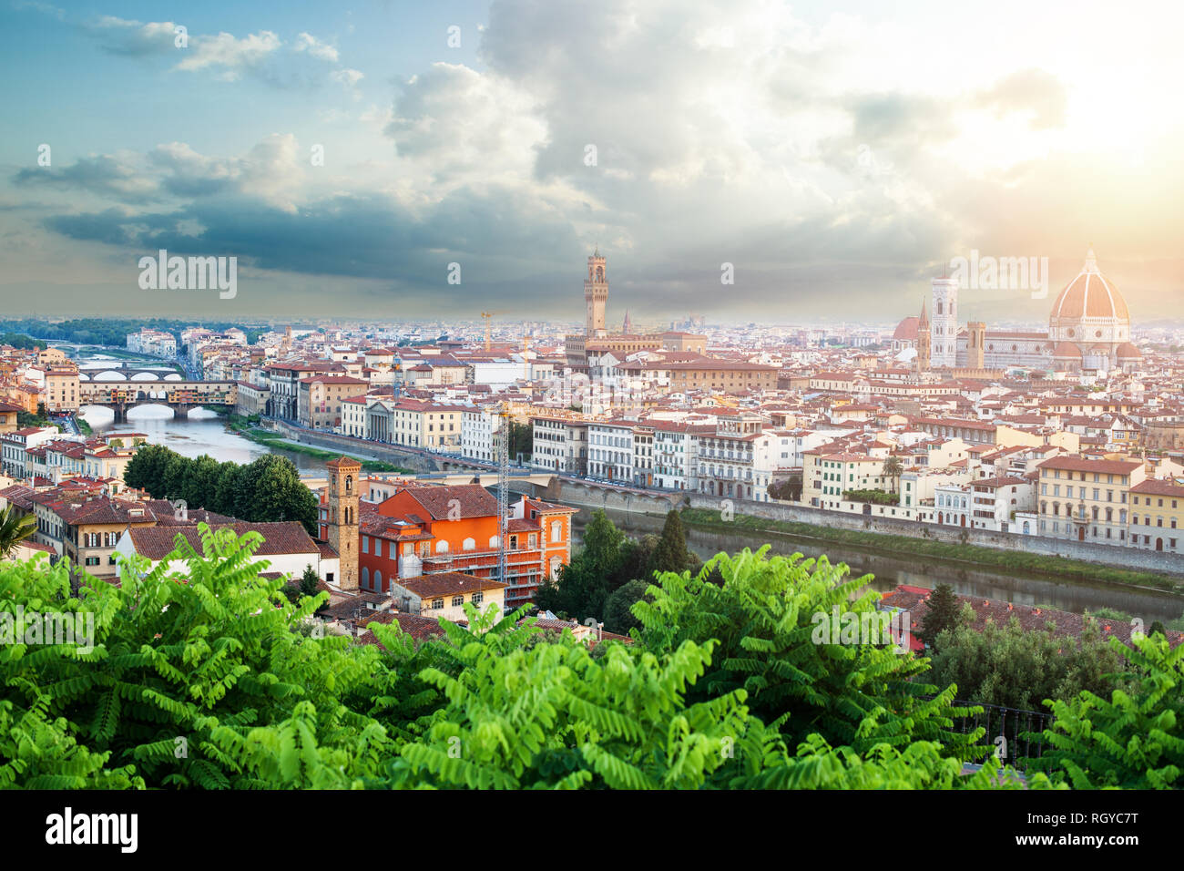 Florence, Italie. Les toits de la ville de Florence. Paysage de Toscane ...