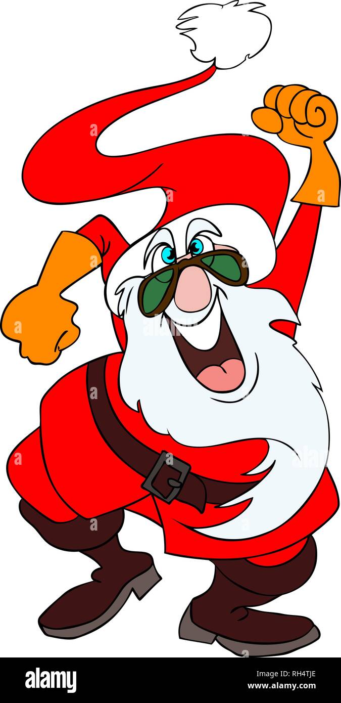 Crazy dancing Santa Claus vector illustration Image Vectorielle Stock ...