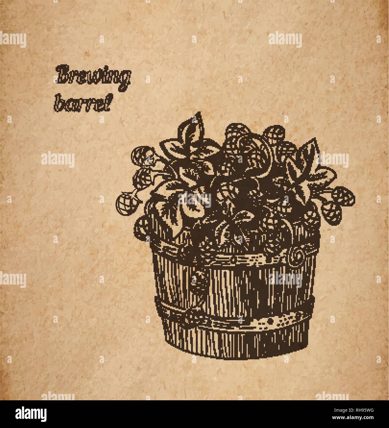 Vector illustration of hand drawn baril de hop - style illustration ...