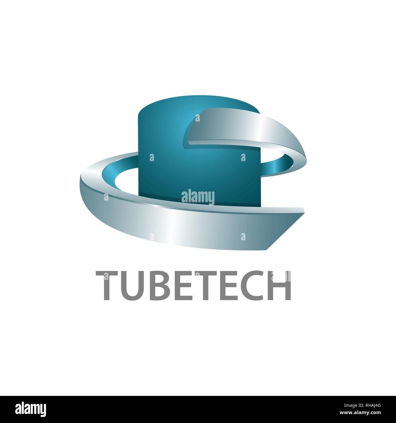 Logo de la technologie tube concept design. Trois dimensions 3D style ...