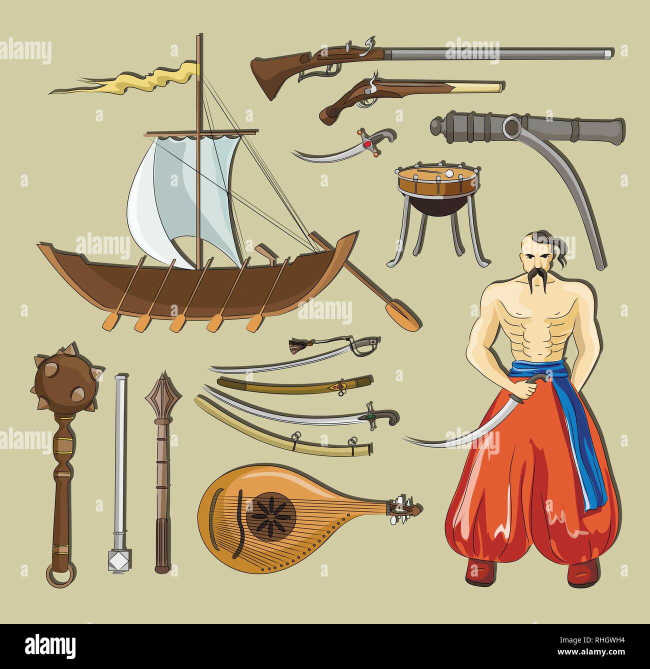 Bateaux en silhouette Banque d'images vectorielles - Alamy