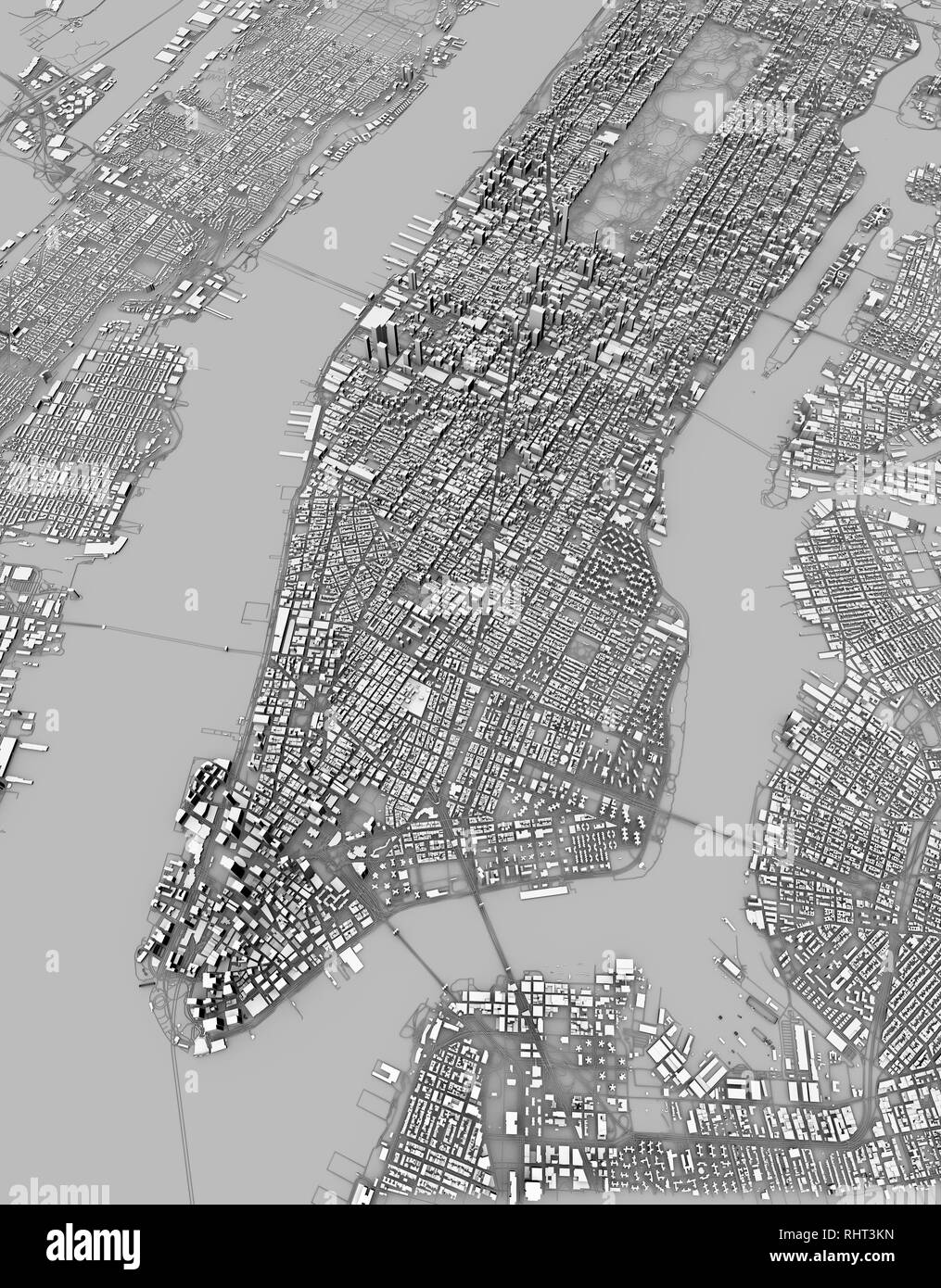 Satellite view new york city Banque de photographies et d’images à ...
