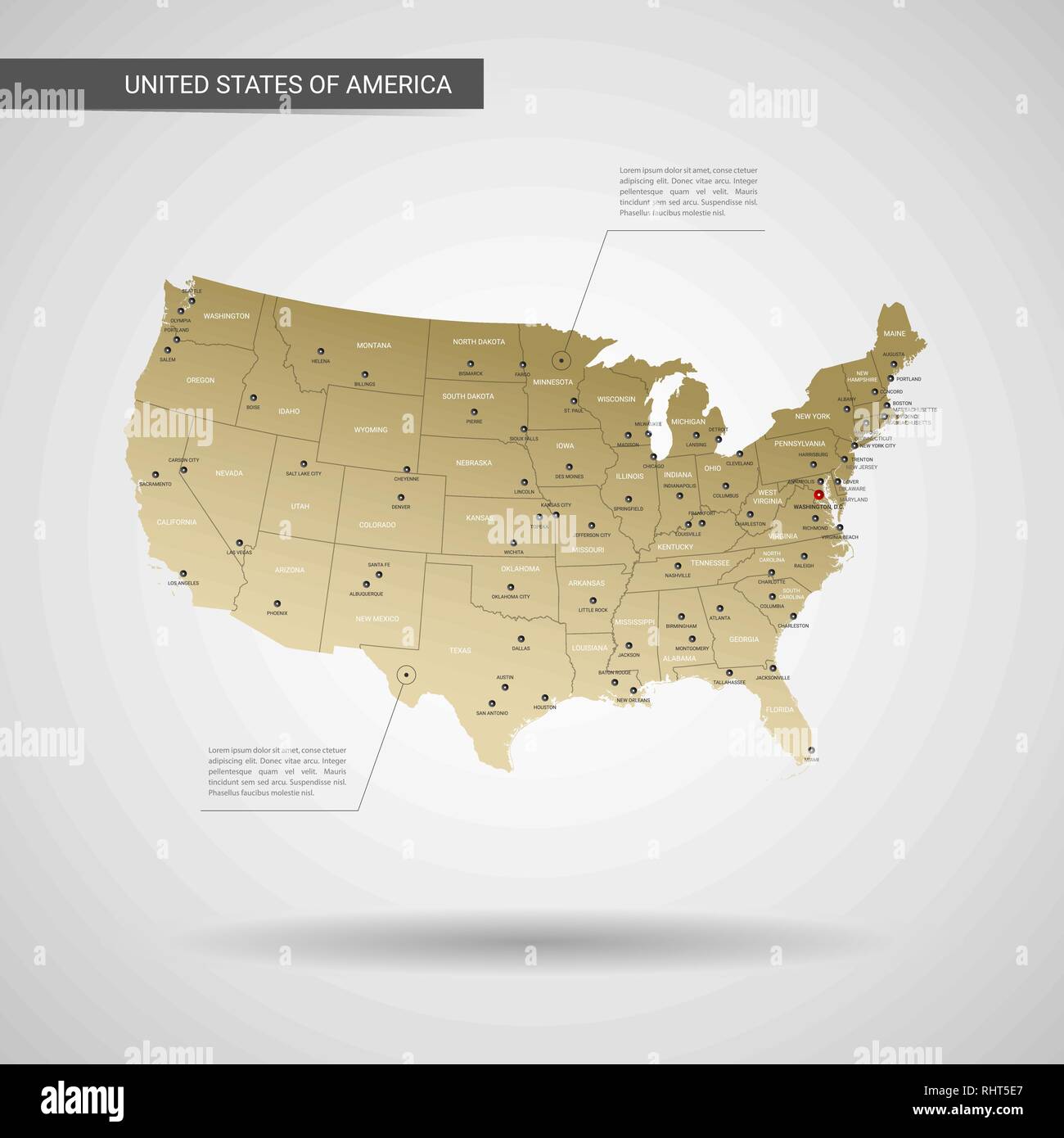 United america political map capital Banque d'images vectorielles - Alamy