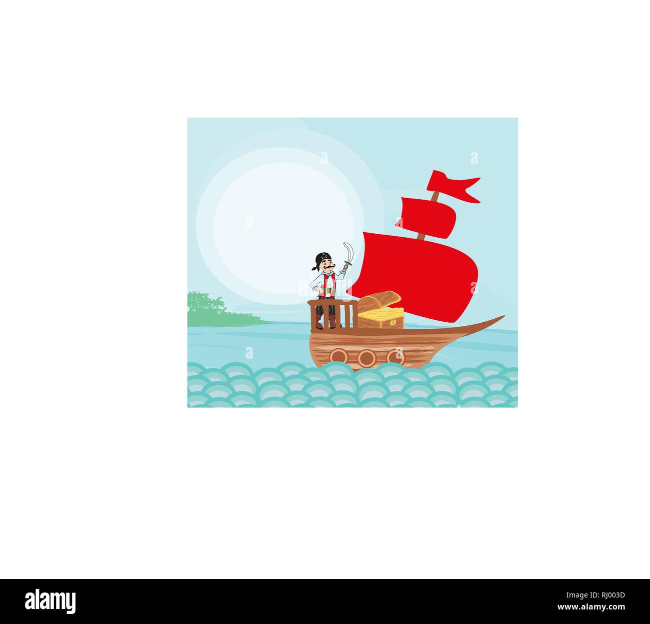 Coloriage bateau pirate Banque d'images vectorielles - Alamy