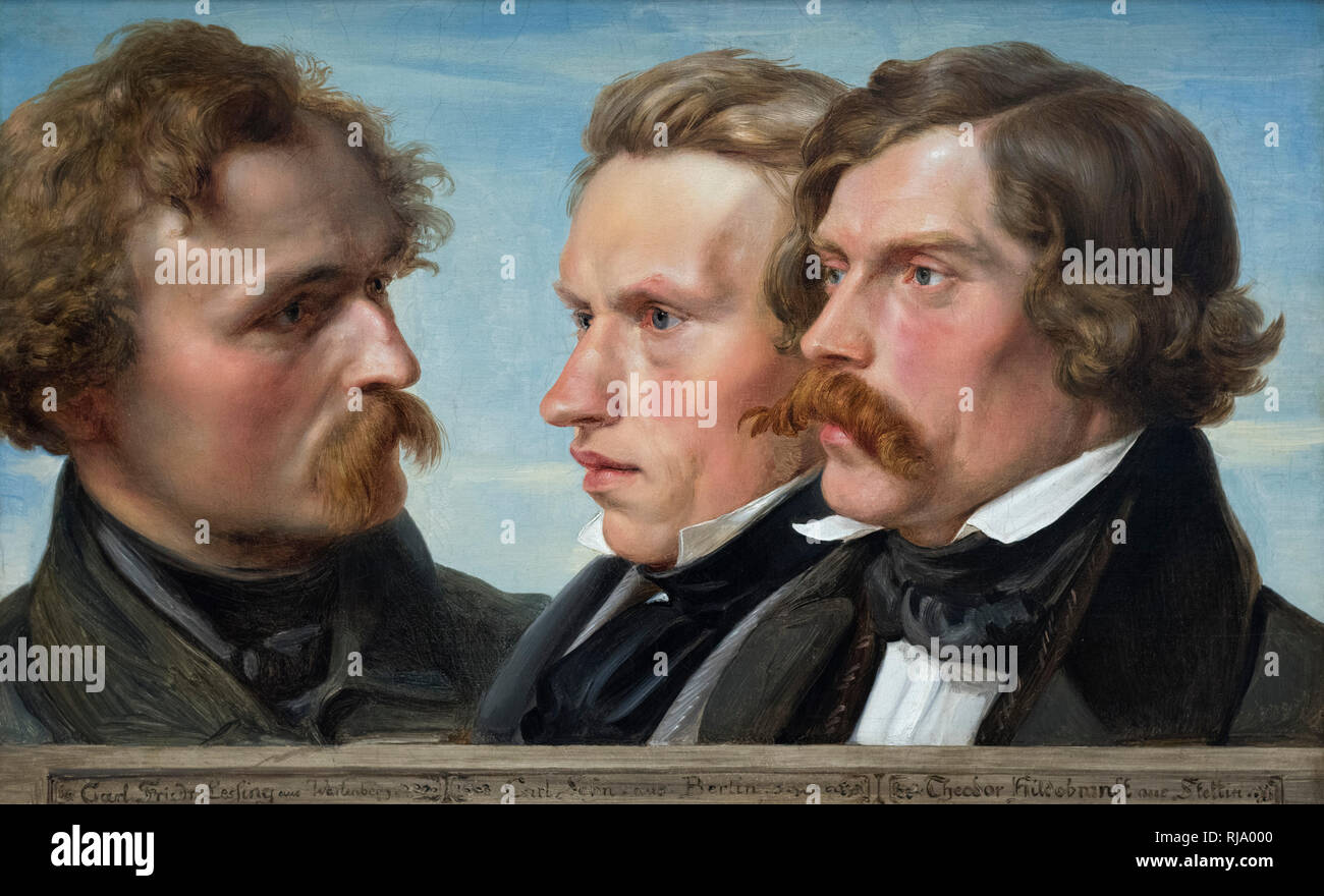 Julius Hübner (1806-1882), Portrait de la peintre Karl Friedrich ...