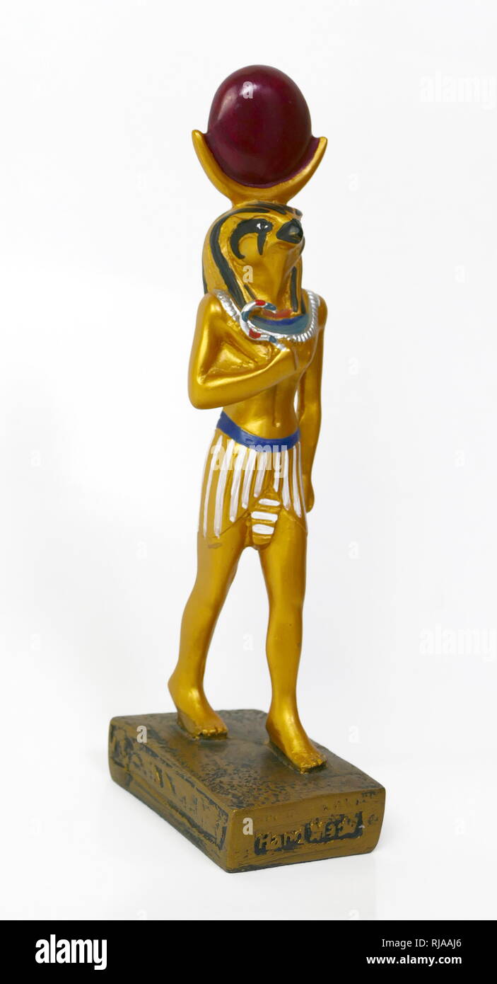 Réplique moderne statuette de Ra, dieu du soleil, de l'Égypte ancienne ...