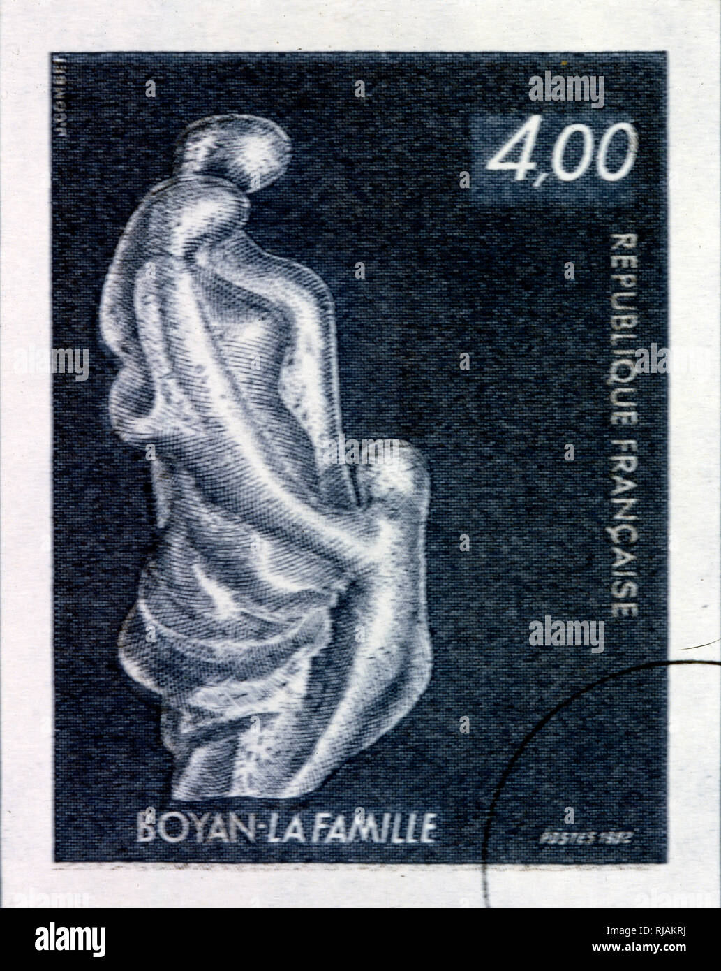 Timbre français représentant la sculpture 'La Famille', par Marc Boyan ...