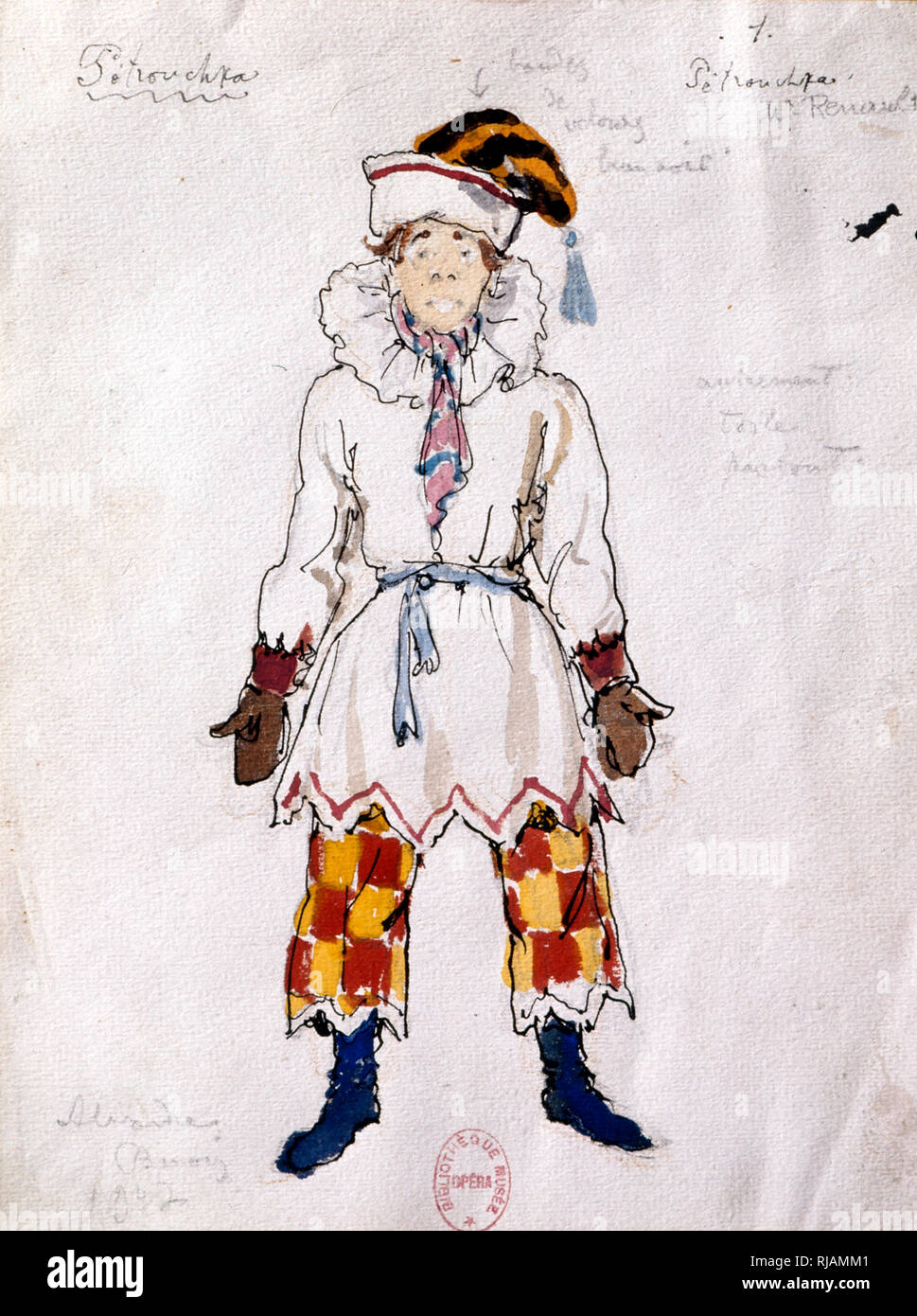 Conception des Costumes par Benois, pour le Ballet russe Petrouchka ...