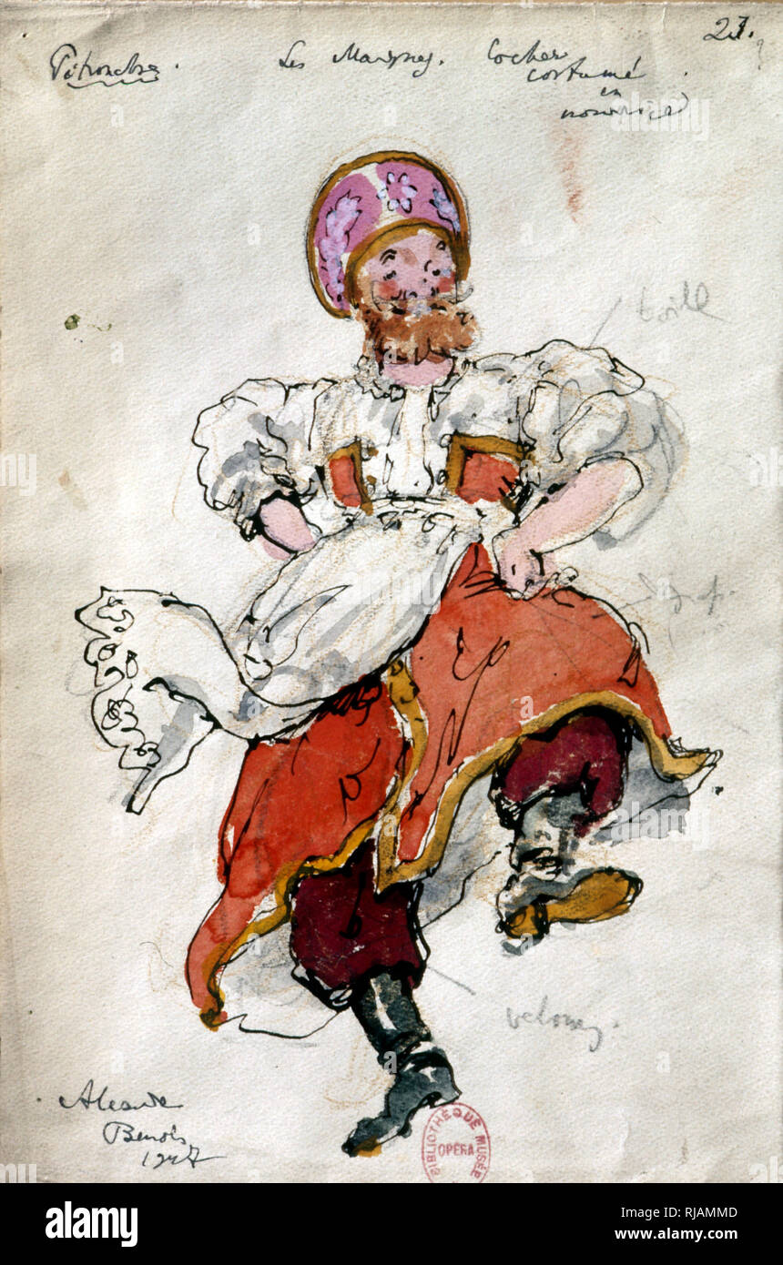 Conception des Costumes par Benois, pour le Ballet russe Petrouchka ...