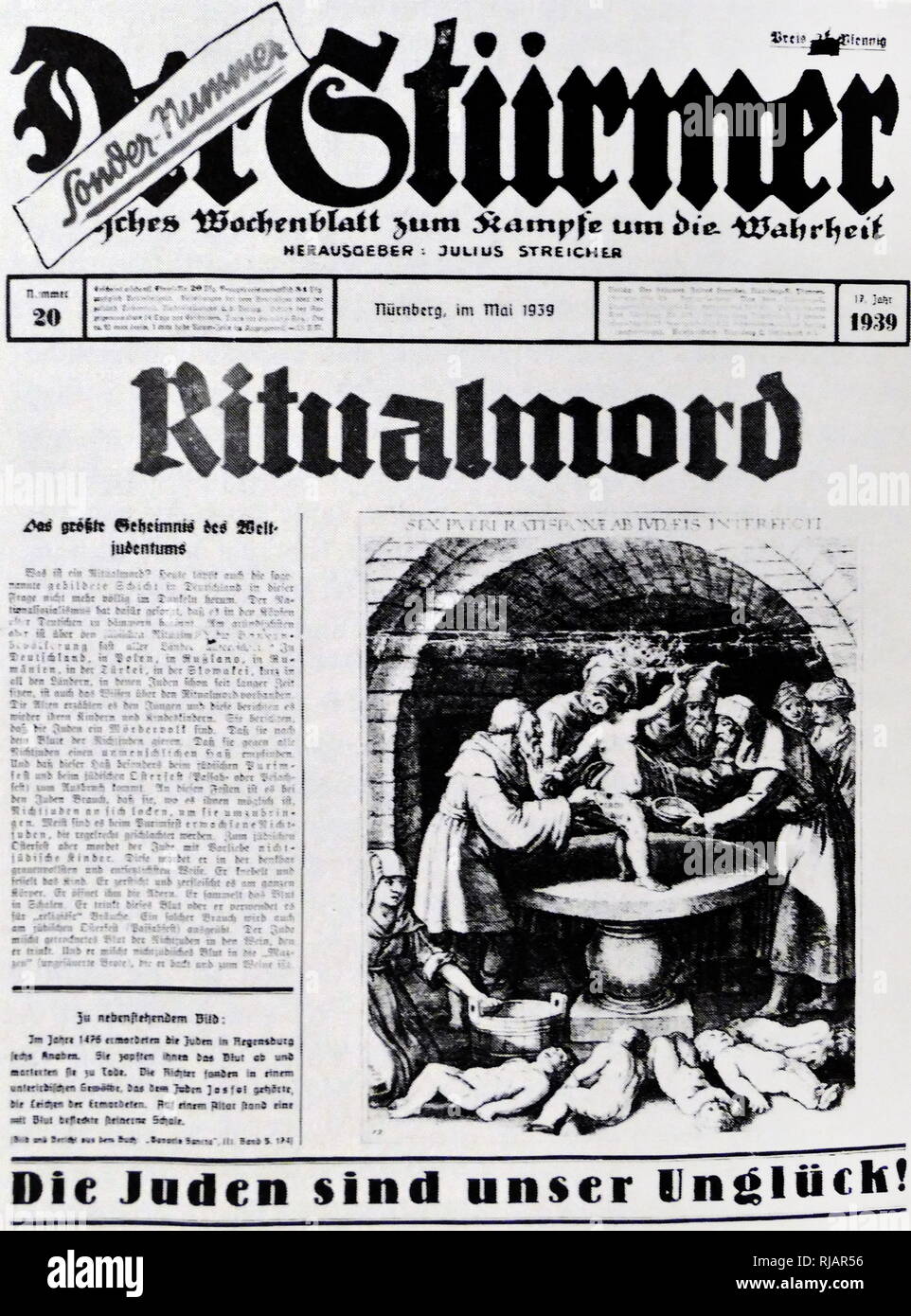 Blood libel décrits en une question de 1939 l'antisémite journal ...