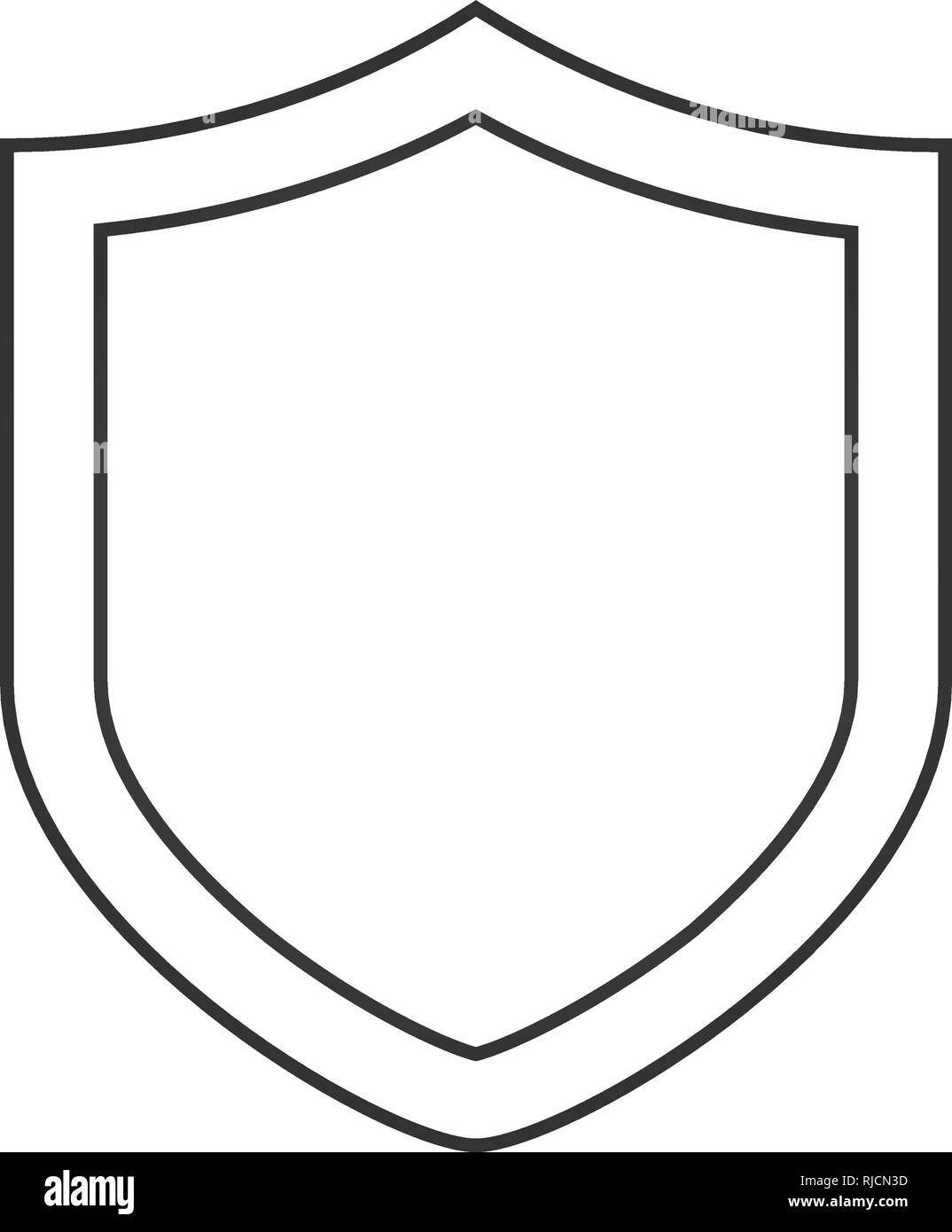 L'icône de la ligne du bouclier de sécurité, contour vector sign, style ...