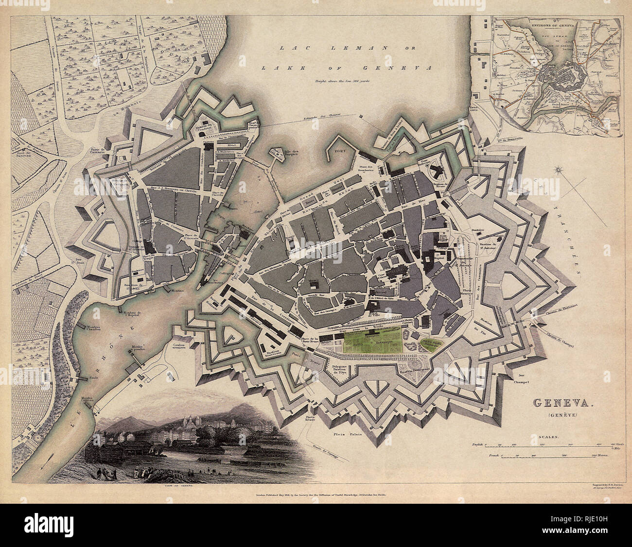 Historical map of geneva Banque de photographies et d’images à haute ...
