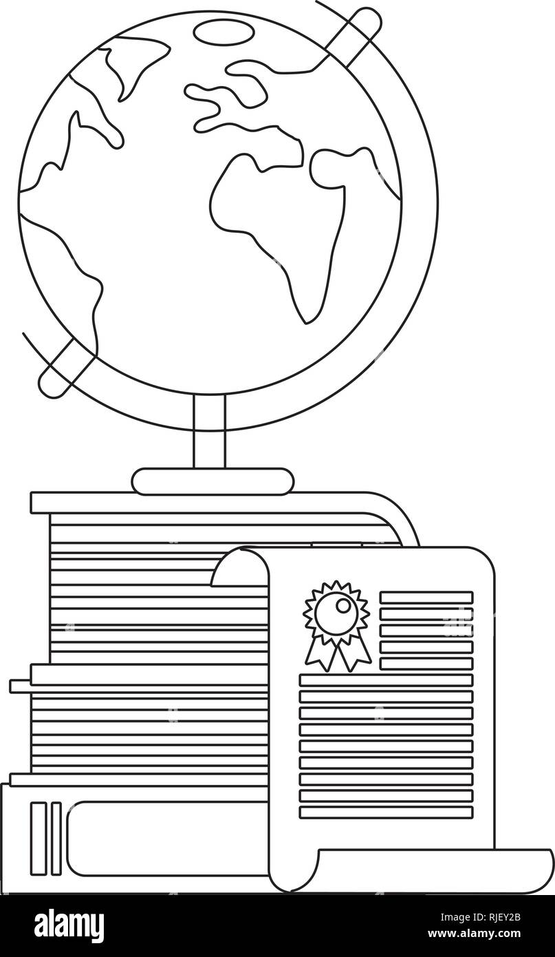 Diploma cartoon Banque d'images noir et blanc - Alamy