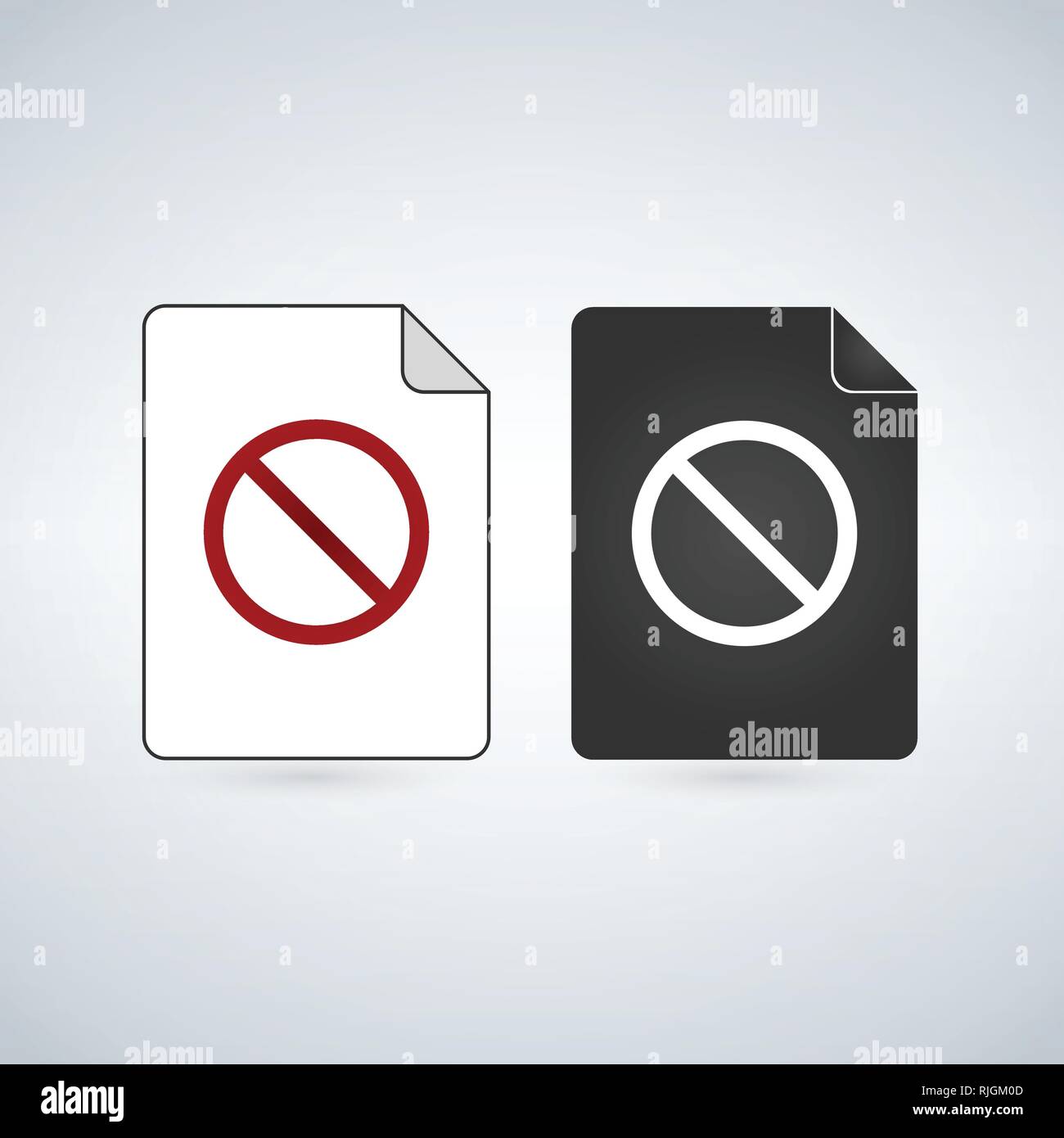 Document file l'icône vecteur avec signe interdit. télévision signe ...