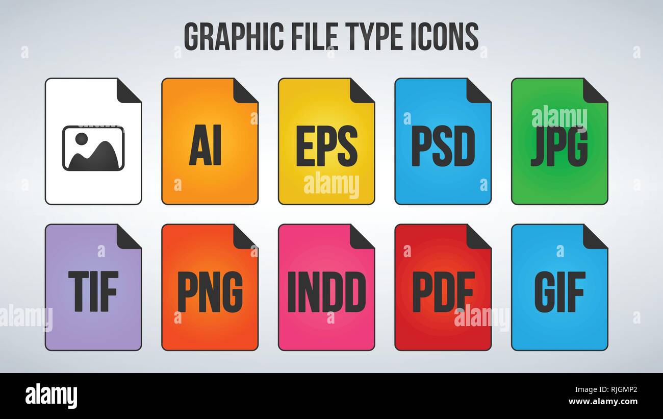 Définir des formats de fichier image ou graphique des icônes. Vector ...