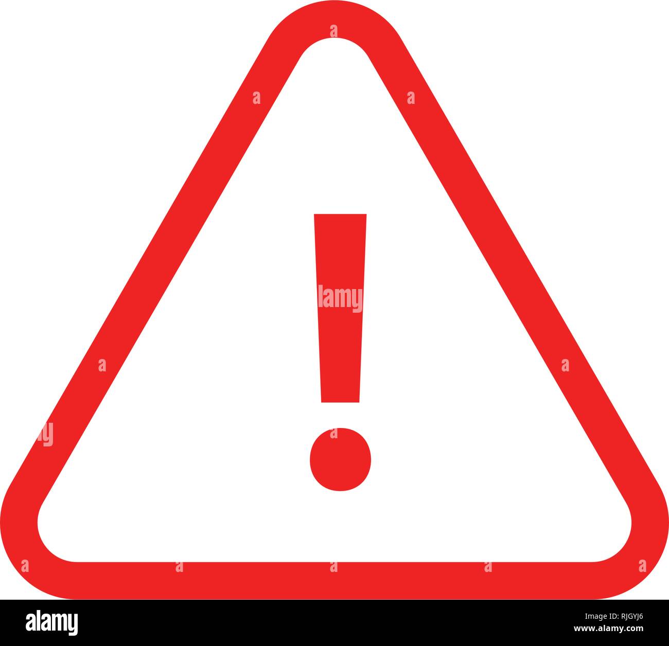 Point d'exclamation rouge ouvrir vecteur triangle isolé sur fond blanc ...