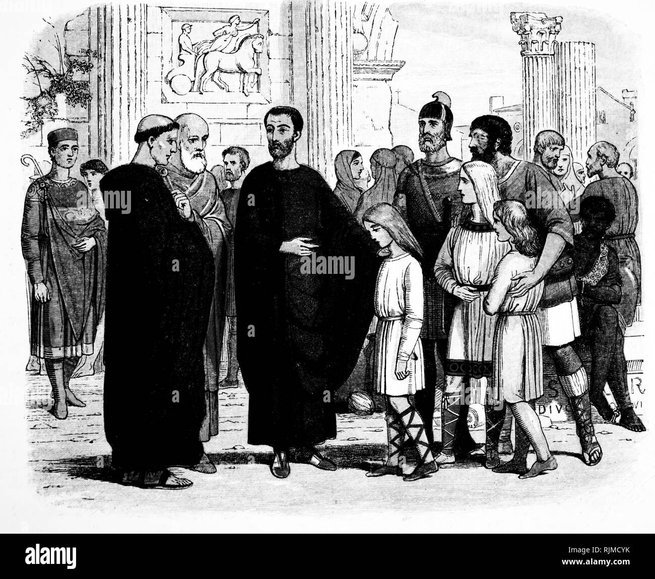 Illustration de Grégoire I, le (ch. 50-604), pape en 590. Gregory et l ...