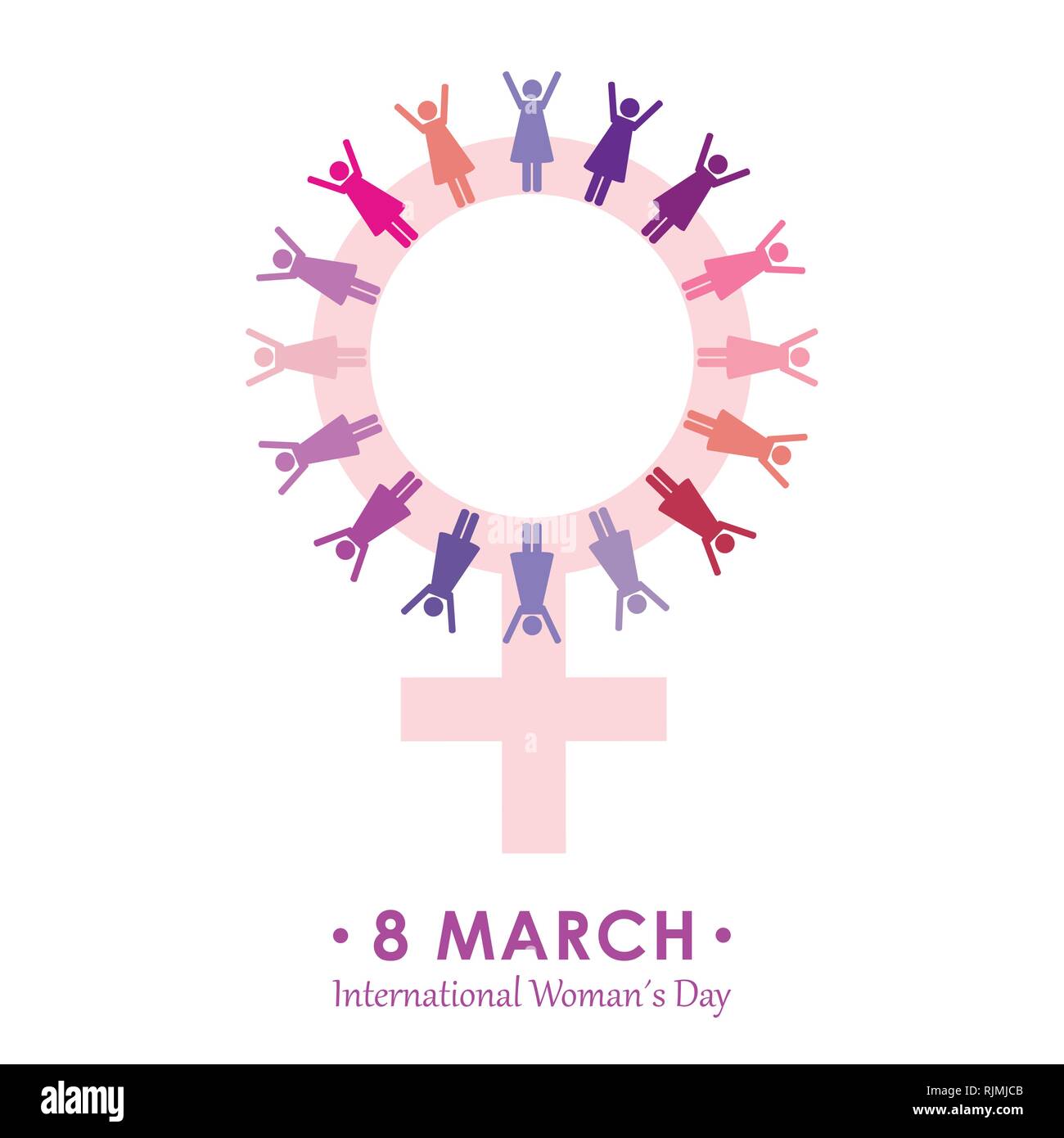8 mars Journée internationale de la femme pictogramme symbole ...