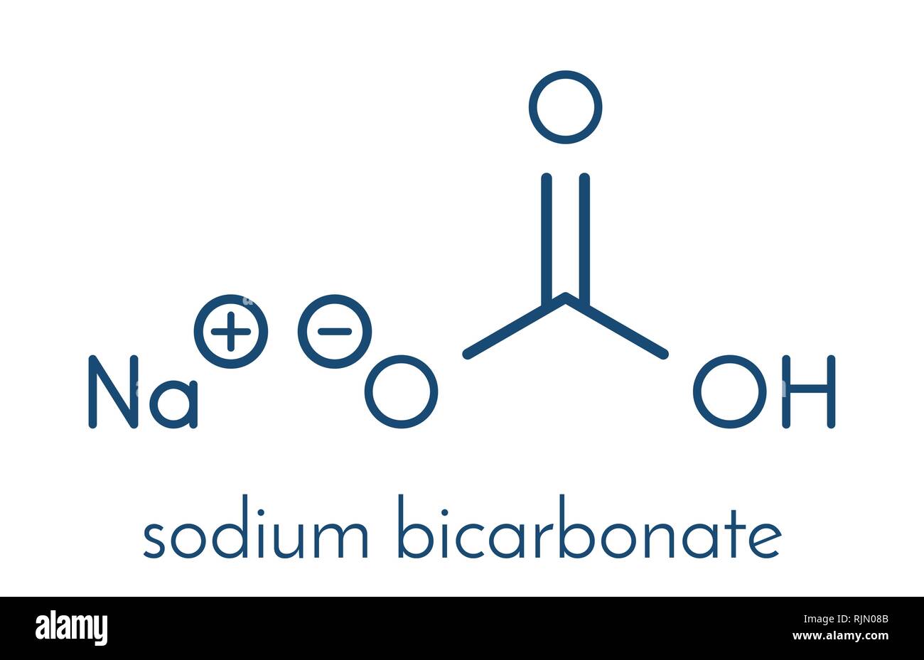 Le bicarbonate de sodium (bicarbonate de soude), la structure chimique ...