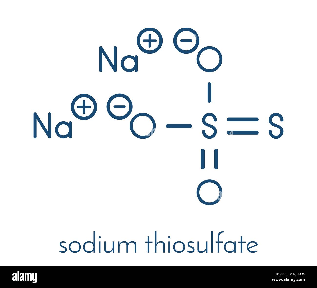 Le thiosulfate de sodium, la structure chimique. Formule topologique ...