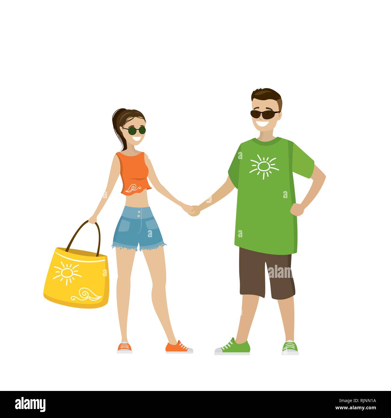 Jeune couple main dans la main Banque d'images vectorielles - Page 2 ...