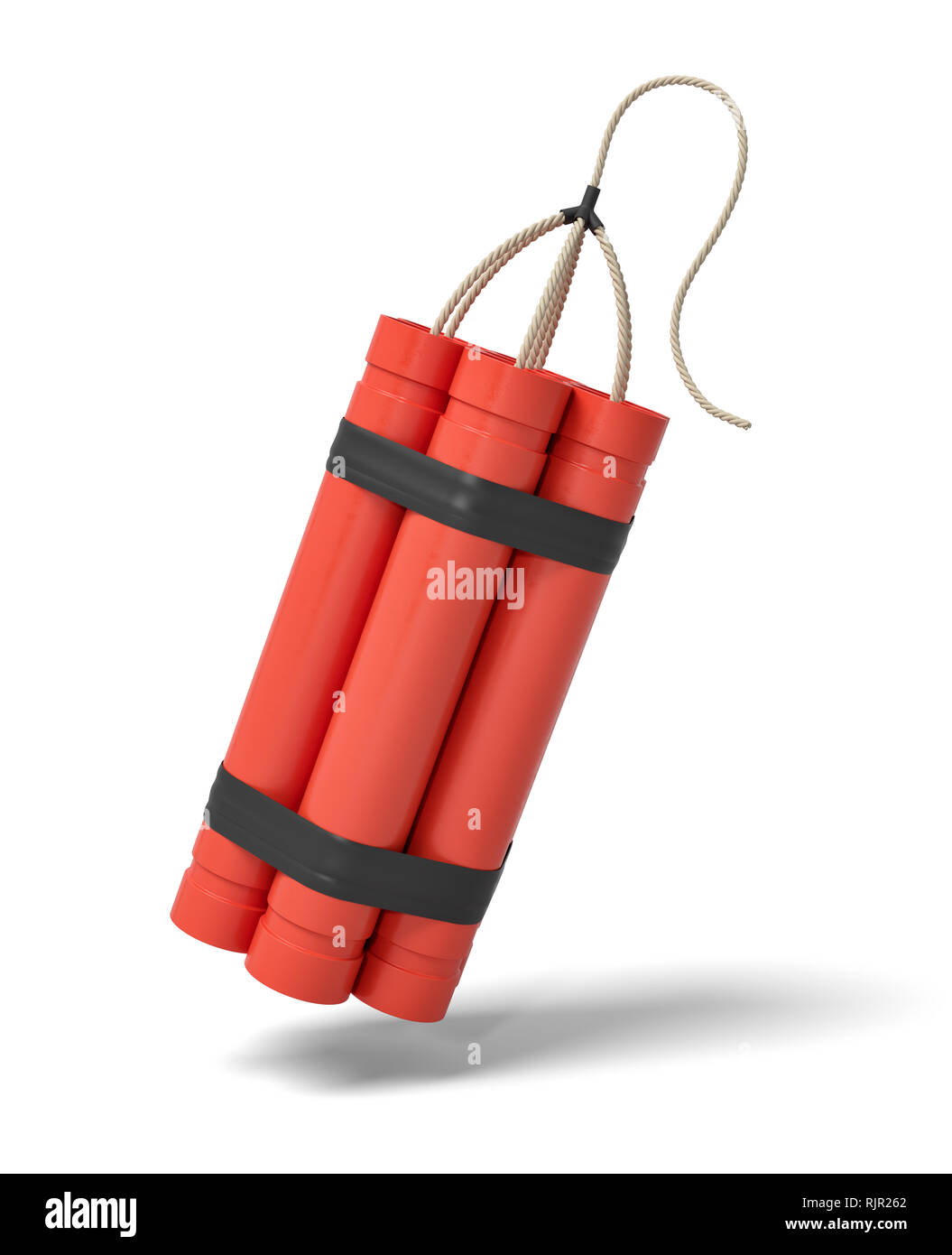 Le rendu 3D d'un ensemble de bâtons de dynamite isolé sur un fond blanc ...