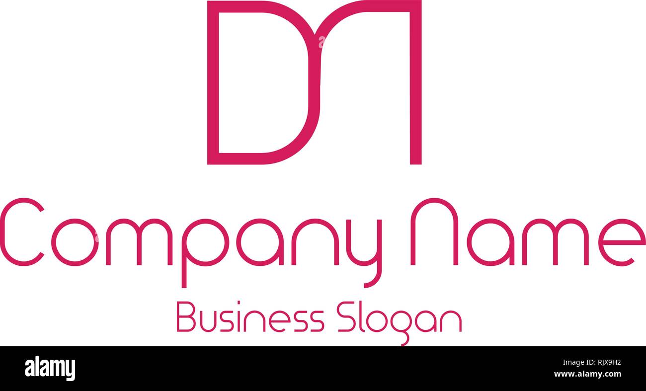 Logo DM vector graphics. DM de marque. Logo MD. Logo rose en fond blanc ...