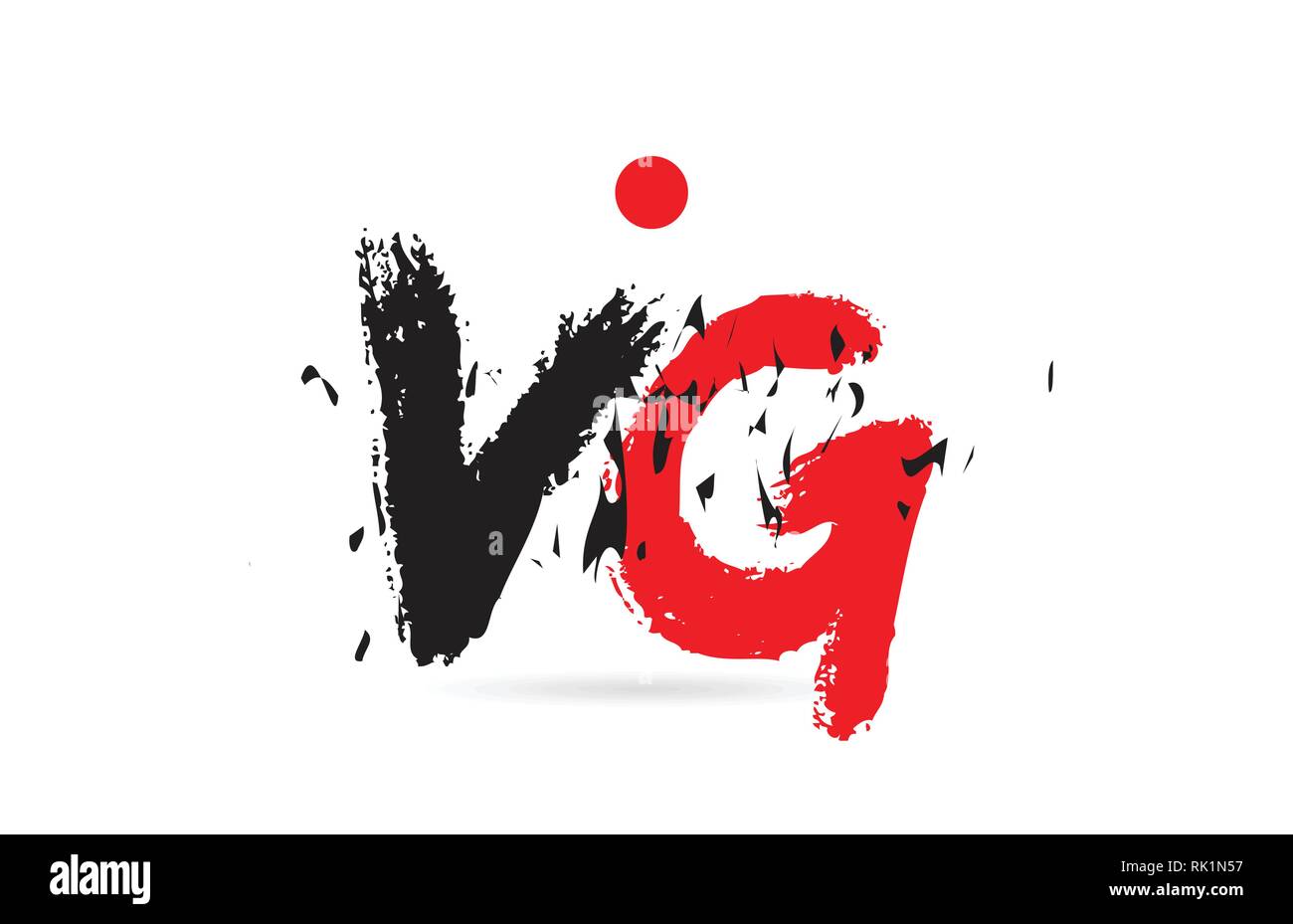 Conception de lettre de l'alphabet combinaison VG V G avec grunge ...
