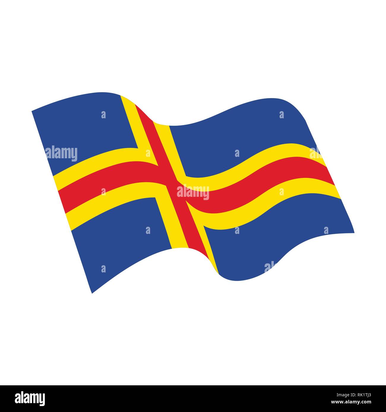 Drapeau jaune avec croix rouge Banque d'images vectorielles - Alamy