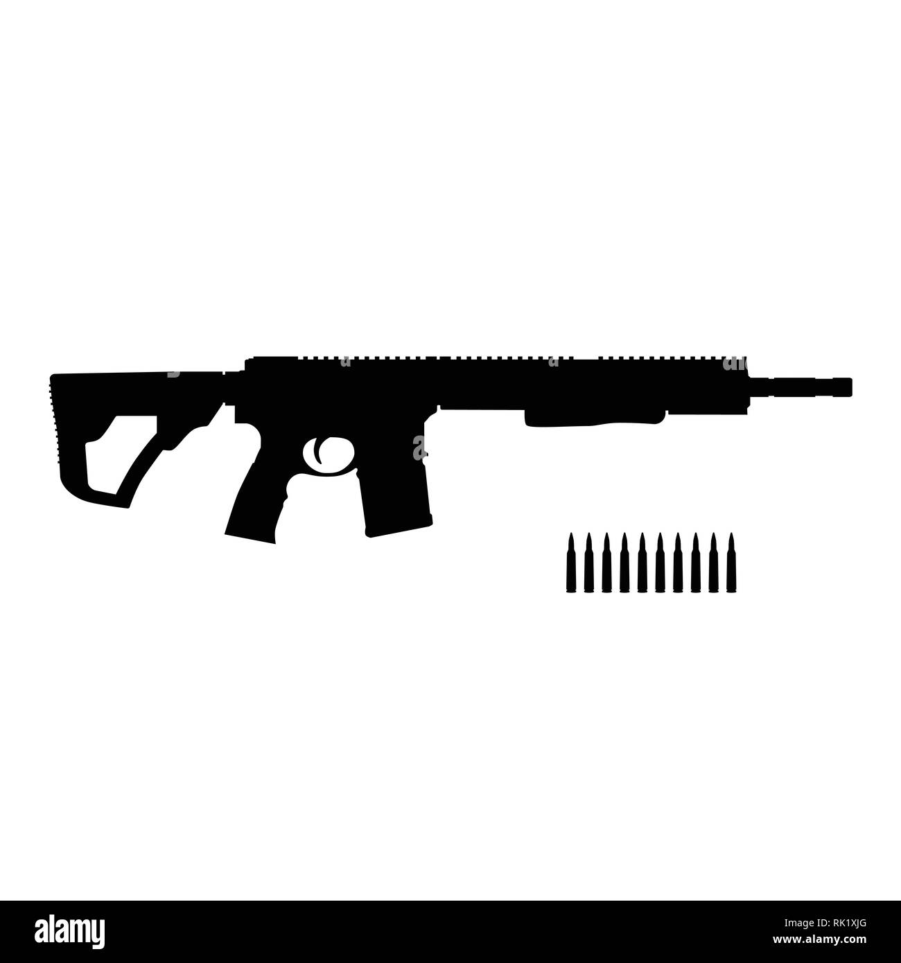 Vector illustration d'un fusil d'assaut. Carabine automatique d ...