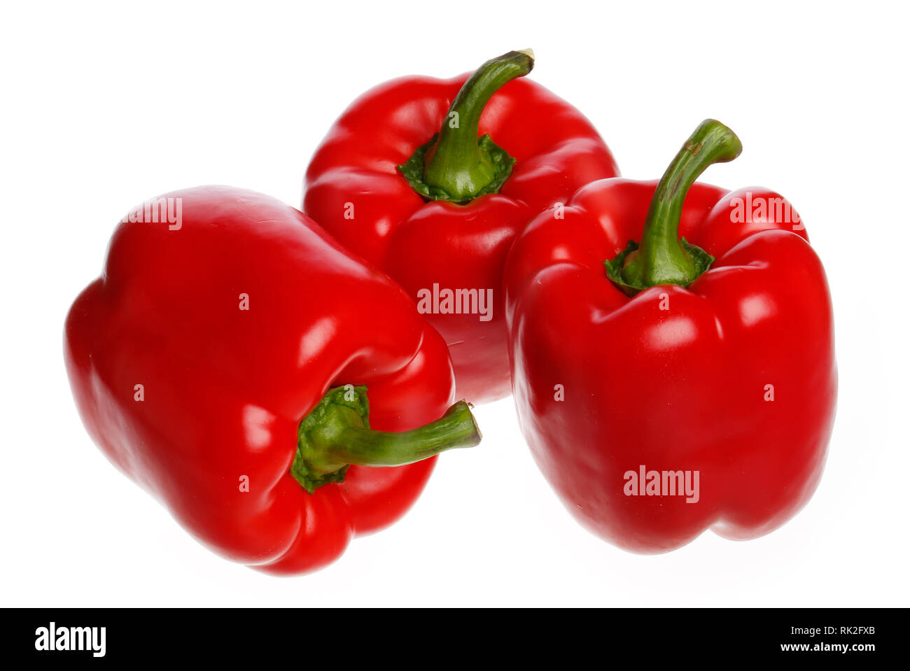 Poivrons rouge vif avec fond blanc Banque de photographies et d’images ...