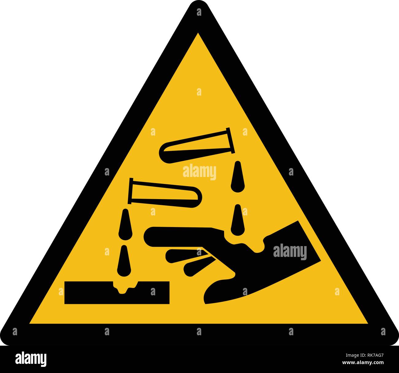 Corrosive safety symbol Banque d'images vectorielles - Alamy