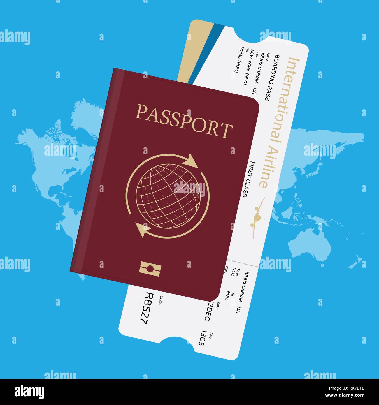 Passeport britannique carte du monde Banque de photographies et d ...