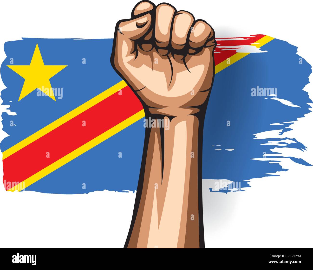 République démocratique du Congo drapeau et part sur fond blanc. Vector ...