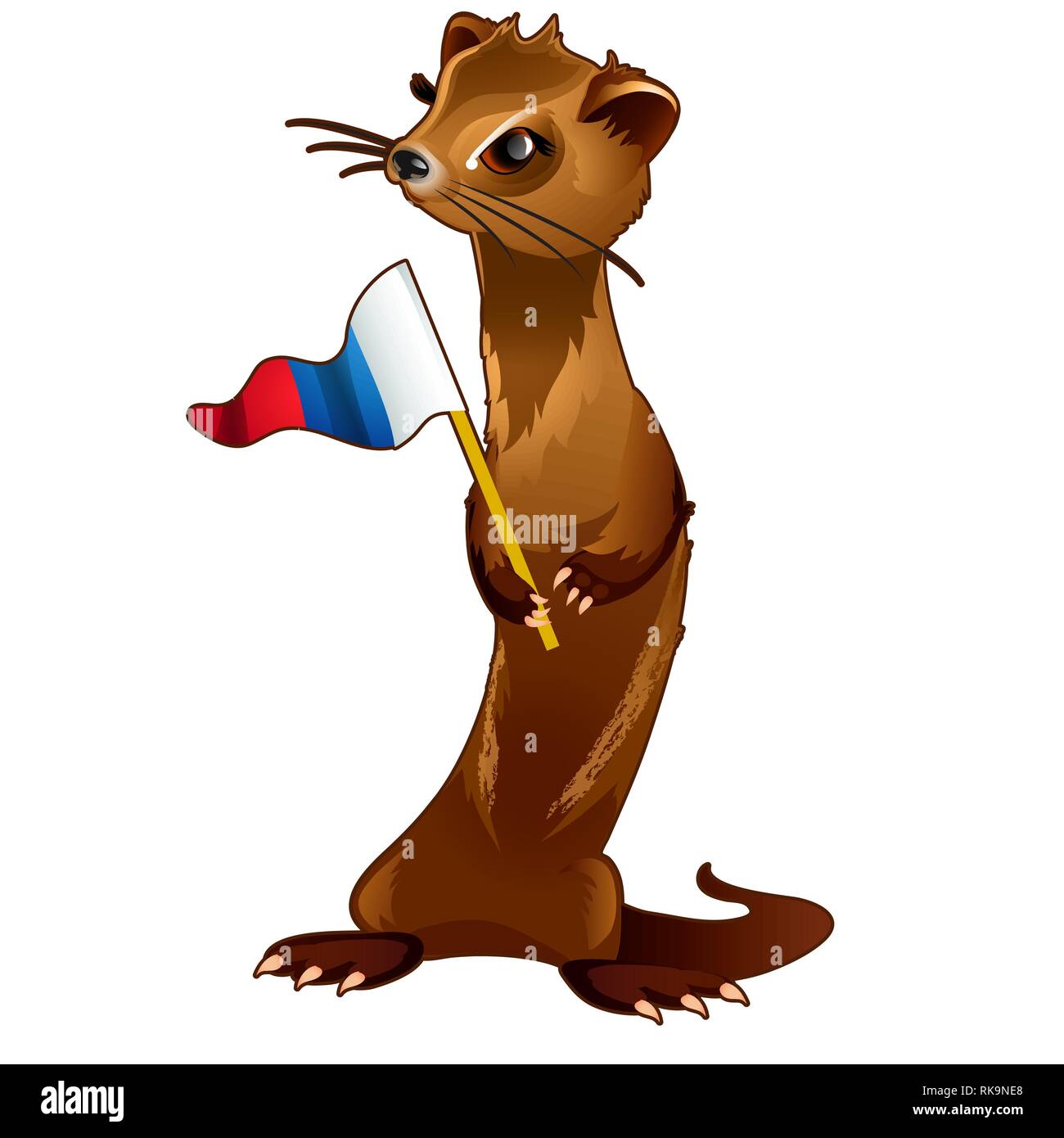 Forêt de fourrure animal tenant un drapeau dans les pattes dans le ...