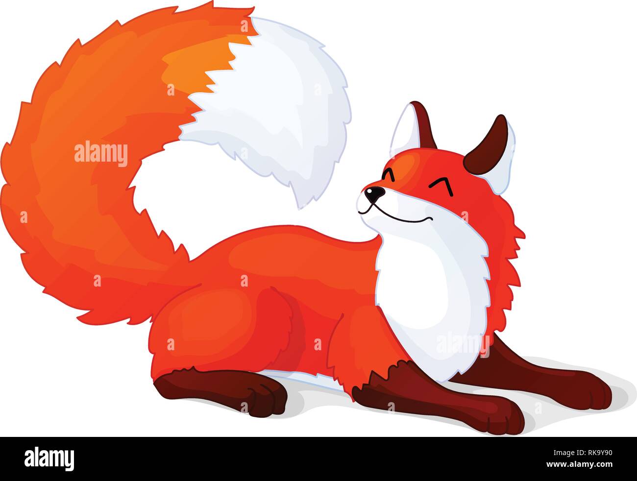 Renard roux couché Banque d'images vectorielles - Alamy