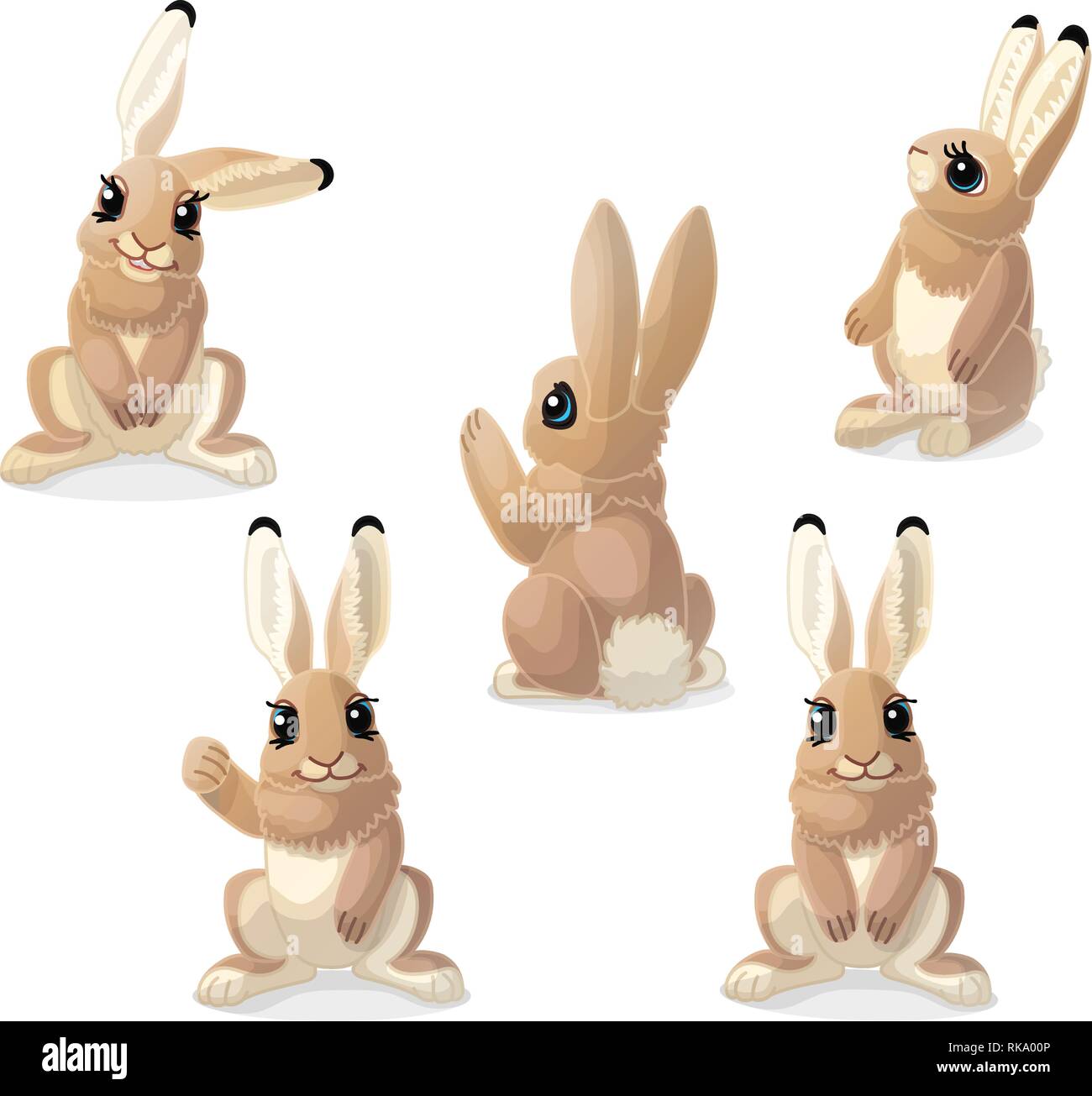 Mignon Jeune Lapin Sauvage Banque d'images vectorielles - Alamy