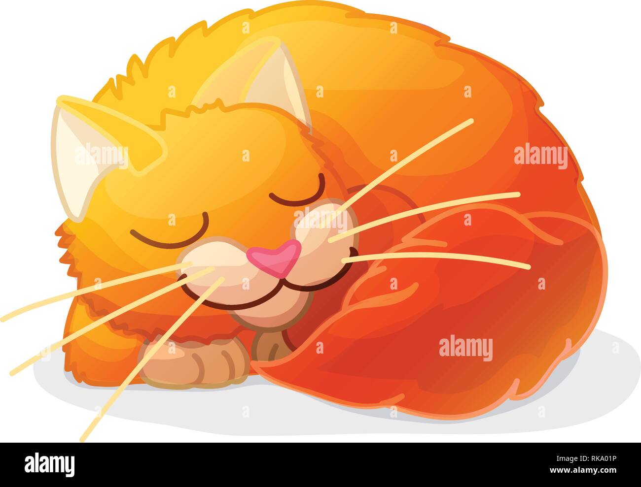 Chat qui dort cartoon Banque d'images vectorielles - Alamy