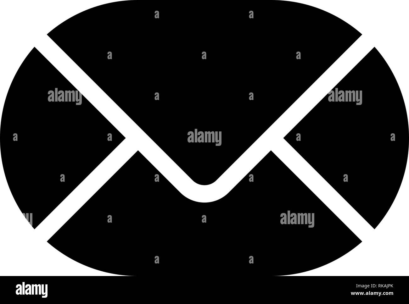 Mail - icône symbole simple noir arrondi, isolé - vector illustration ...