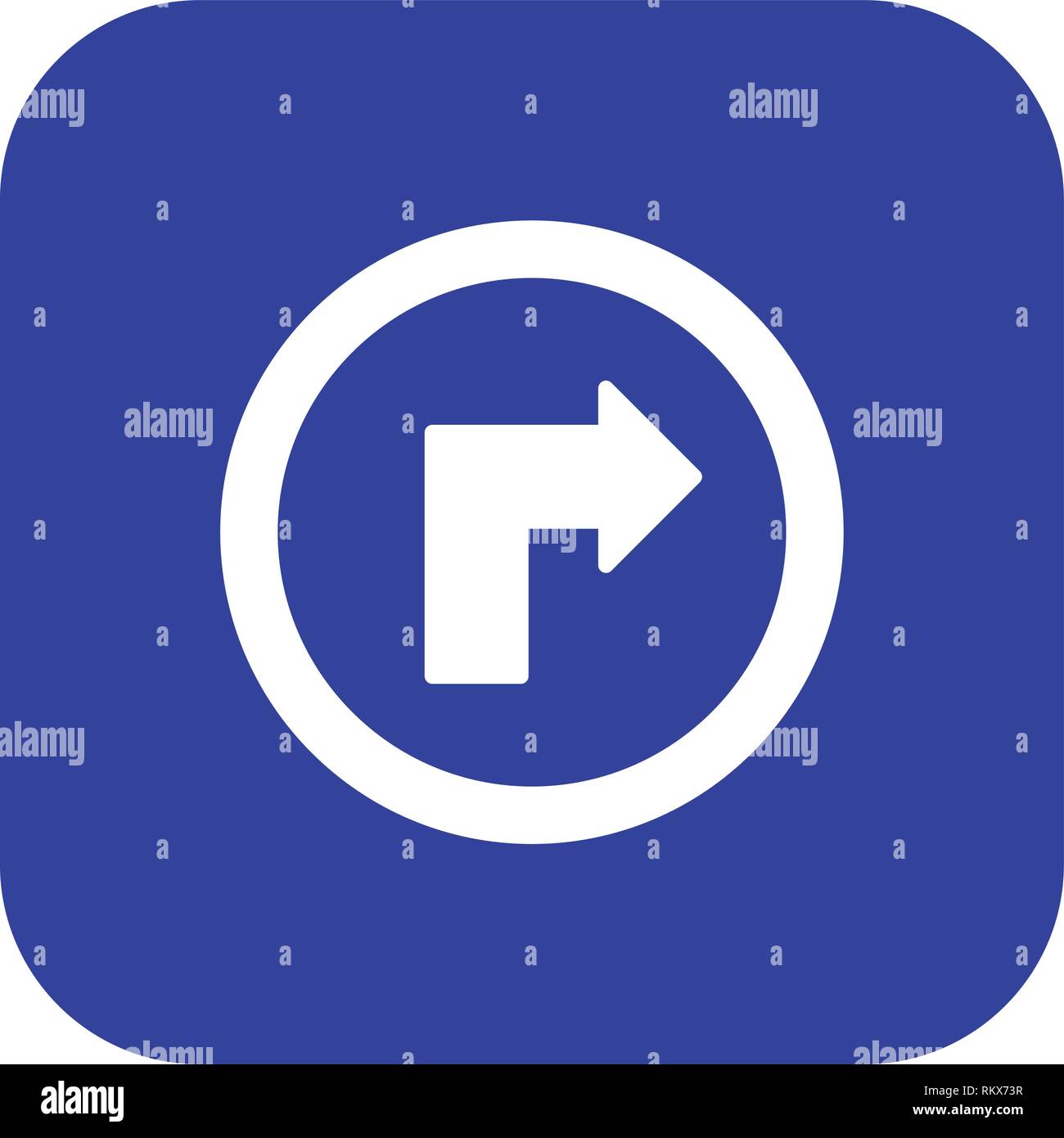 Tourner à droite de vecteur icône de signe l'icône Illustration ...