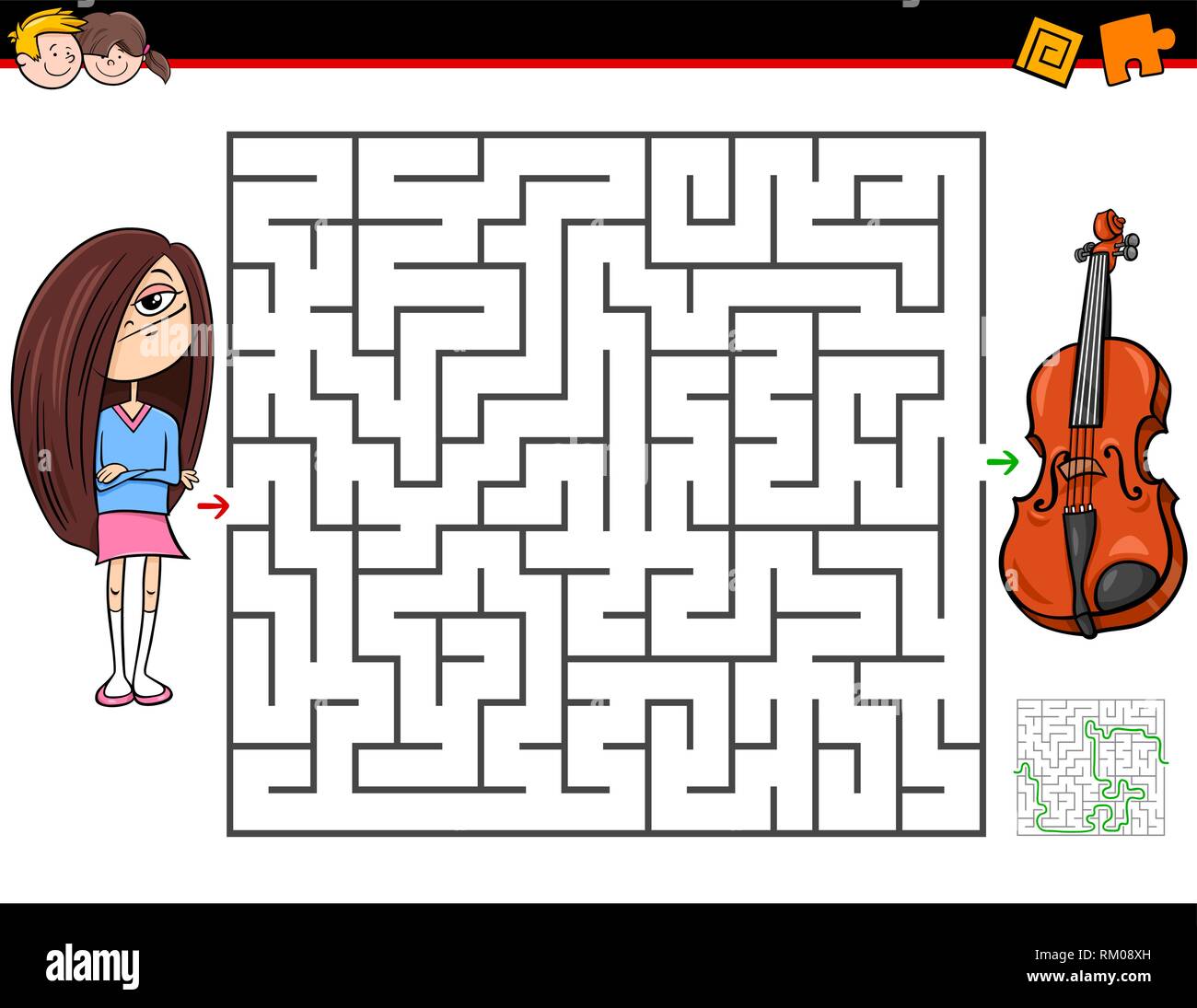 Cartoon Illustration de l'enseignement ou l'activité Labyrinthe ...