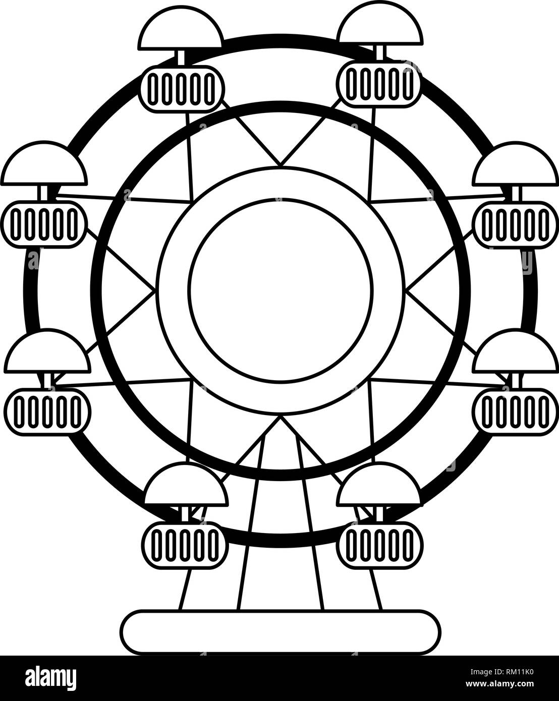 Clipart De Grande Roue En Noir Et Blanc