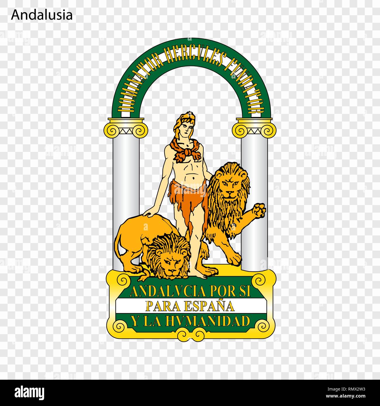 L'emblème de l'Andalousie, province d'Espagne. Vector illustration ...