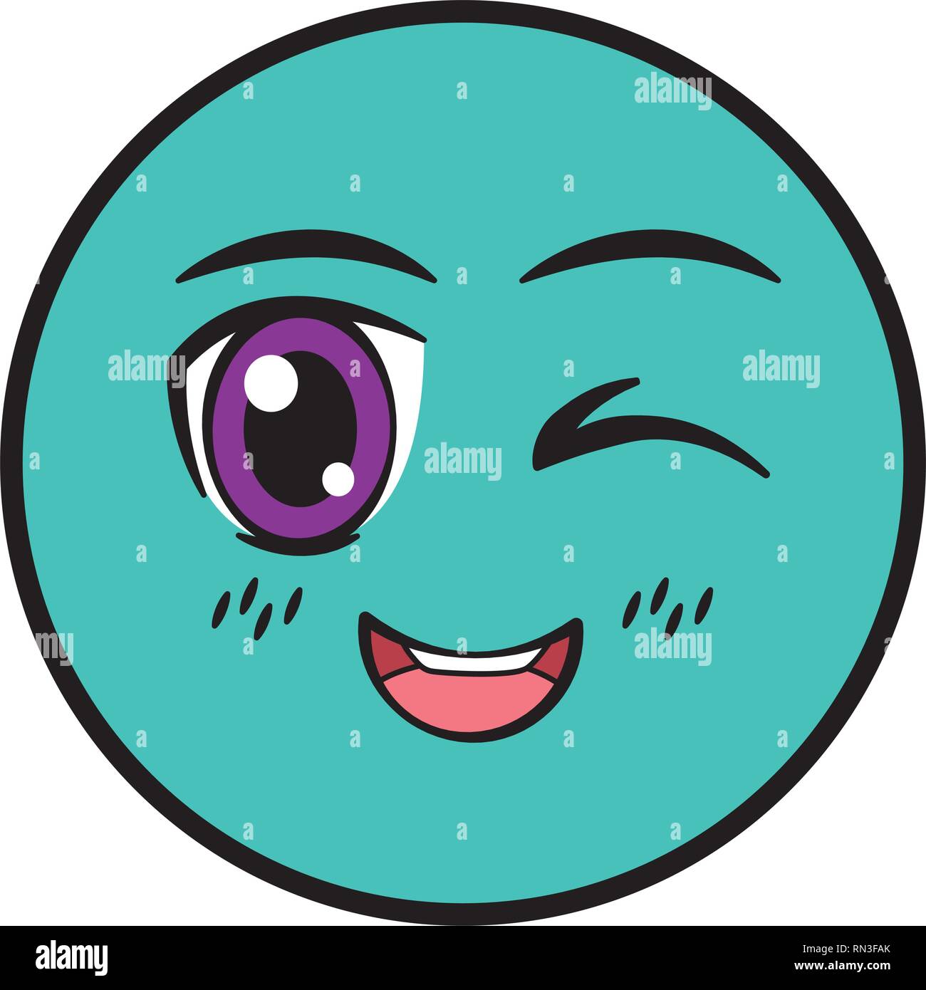 L'expression faciale émoticône souriant Image Vectorielle Stock - Alamy