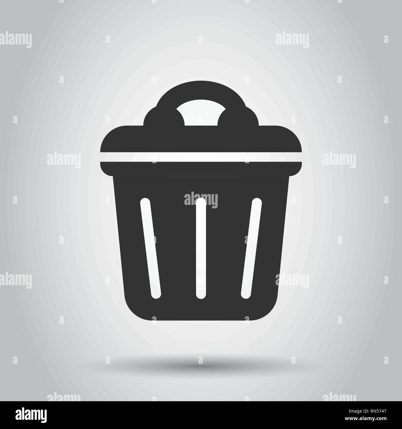 Dans l'icône poubelle poubelle style plat. Godet corbeille vector ...