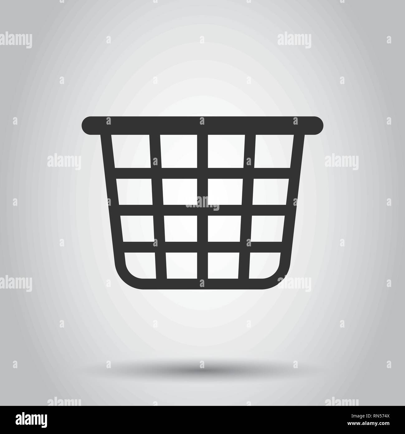 Dans l'icône poubelle poubelle style plat. Godet corbeille vector ...