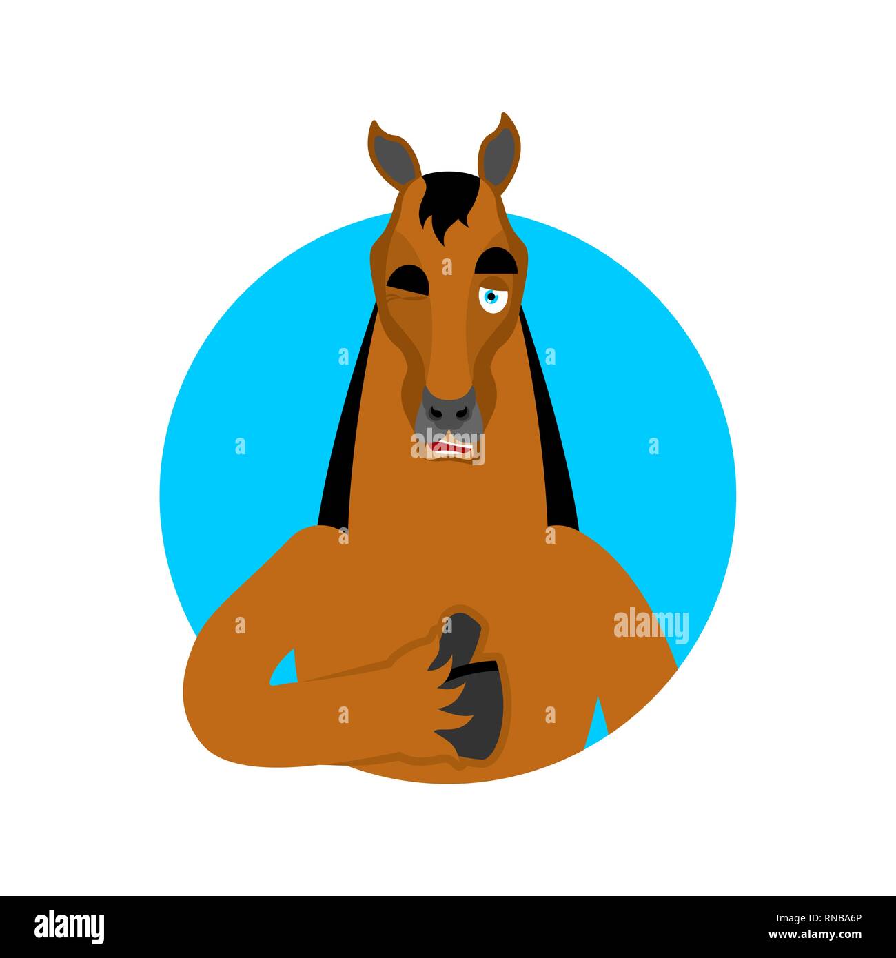 L'Thumbs up et clins d'œil. Steed heureux. emoji hoss Vector ...