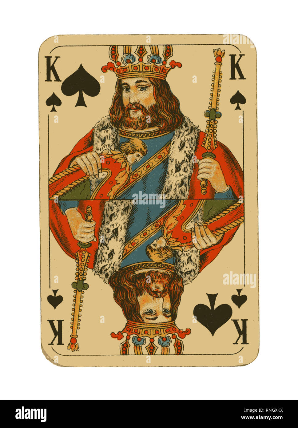 Roi de pique jouer carte sur fond blanc Banque de photographies et d ...