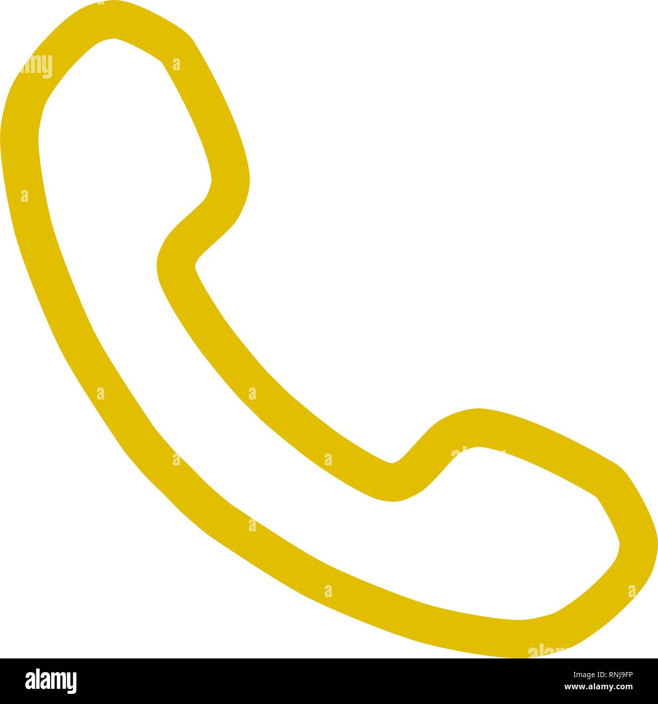 Icône Symbole Téléphone - simple or contours, isolé - vector ...